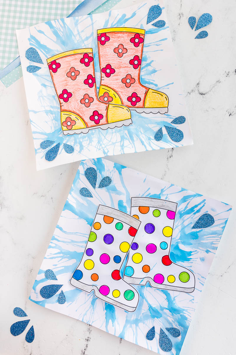 Rain Boots in a Puddle Craft - Made To Be A Momma