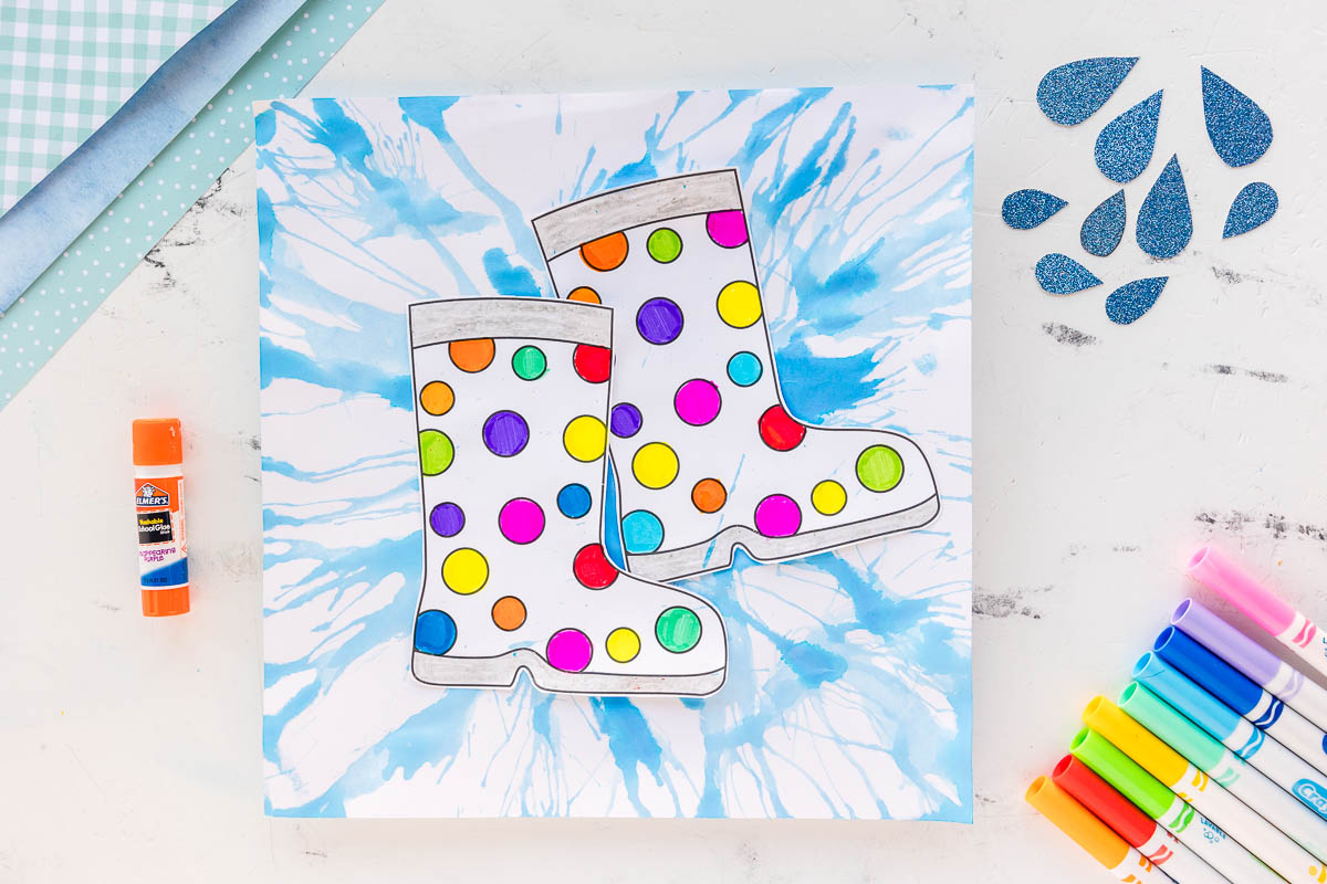 Rain Boots in a Puddle Craft - Made To Be A Momma