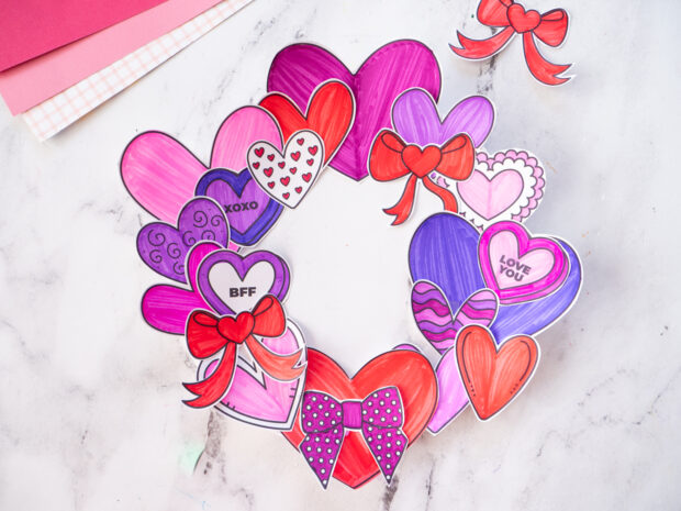 Printable Valentine's Day Wreath - Made To Be A Momma