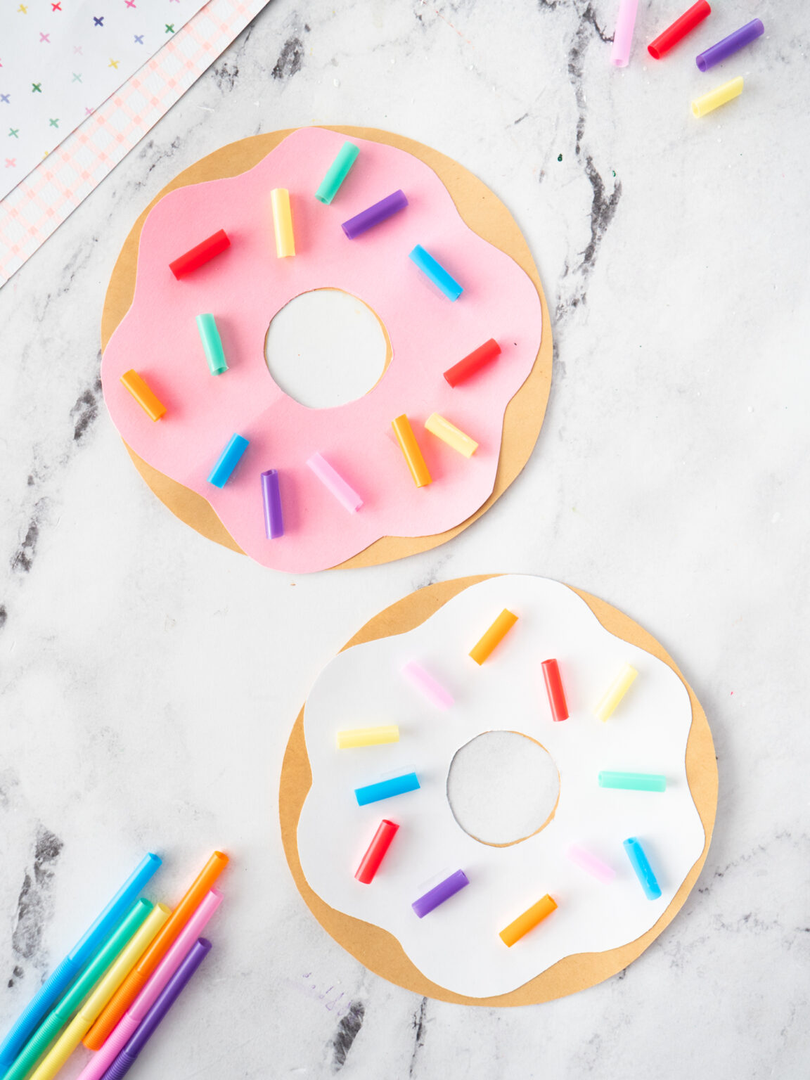 Easy Donut Craft for Kids (with Plastic Straws!) - Made To Be A Momma