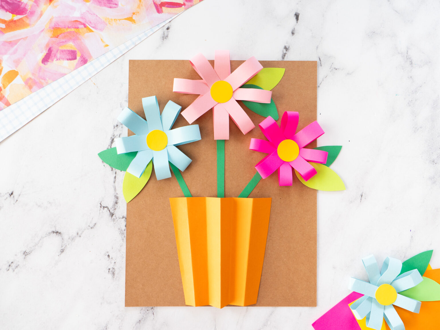 Paper Loop Flower Craft for Kids - Made To Be A Momma