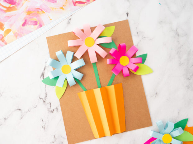 Paper Loop Flower Craft for Kids - Made To Be A Momma