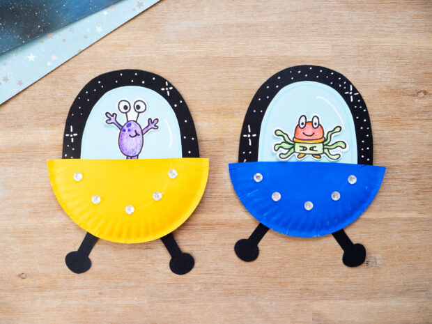 Paper Plate Alien UFO Craft for Kids - Made To Be A Momma