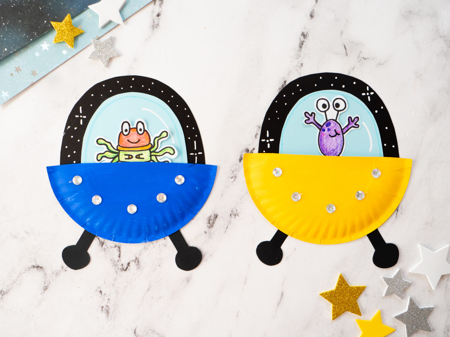 Paper Plate Alien UFO Craft for Kids - Made To Be A Momma